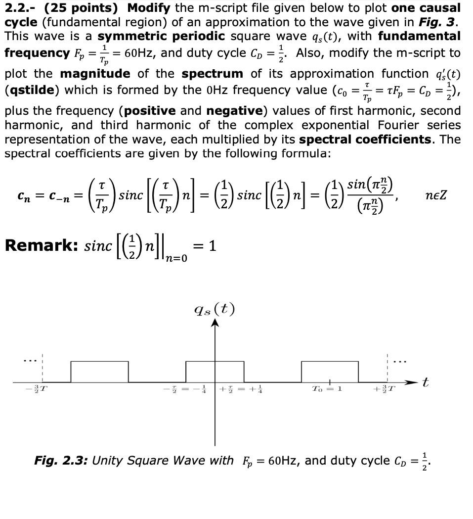 2.2.- (25 points) Modify the m-script file given | Chegg.com