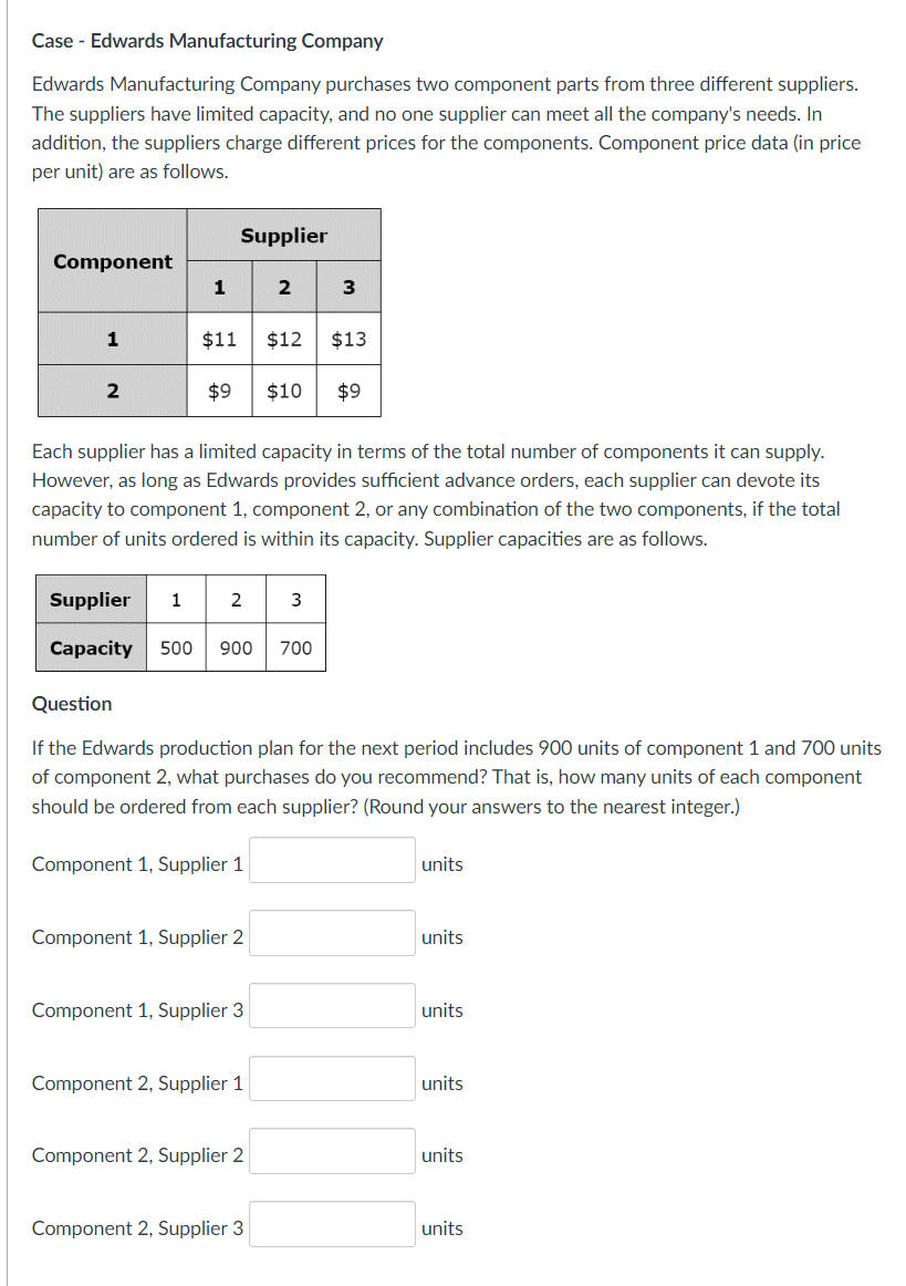 Solved Case - Edwards Manufacturing Company Edwards | Chegg.com