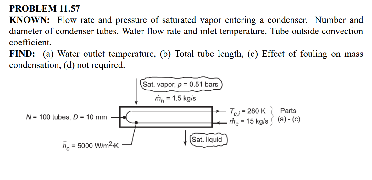 Solved PROBLEM 11.57 KNOWN: Flow rate and pressure of | Chegg.com