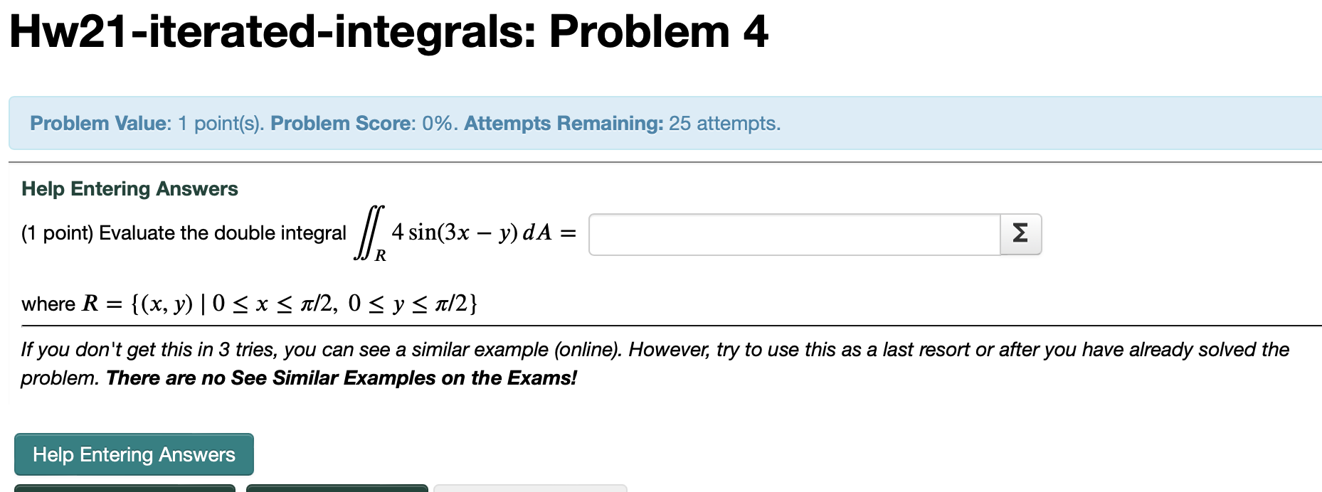 Solved Hw21-iterated-integrals: Problem 4 Problem Value: 1 | Chegg.com