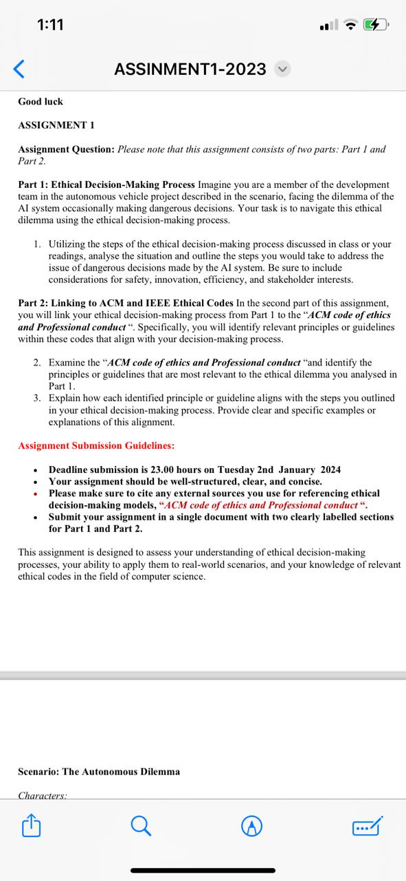 Solved Good luckASSIGNMENT 1Assignment Question: Please note | Chegg.com