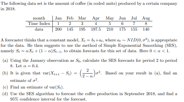 Solved The following data set is the amount of coffee (in | Chegg.com