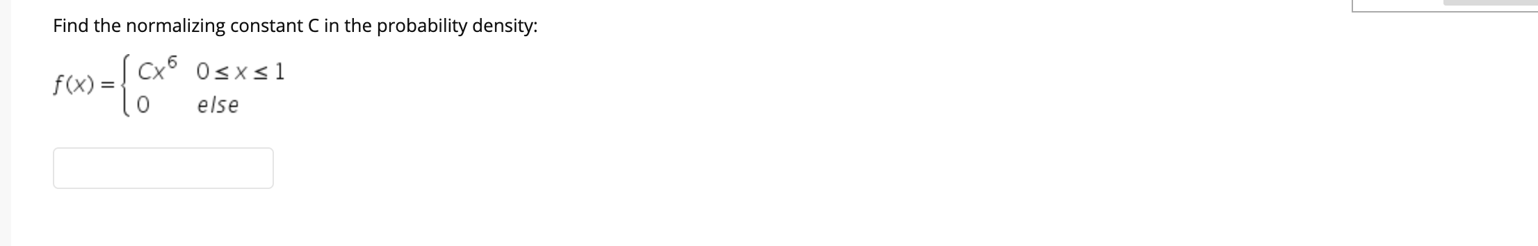 Solved Find the normalizing constant C in the probability | Chegg.com