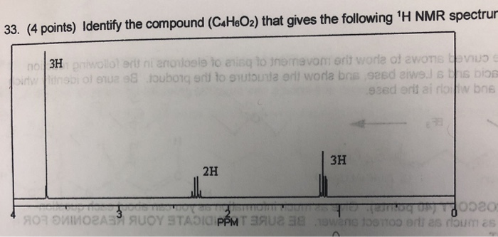 identify the compound C4H6O2 that gives the following | Chegg.com
