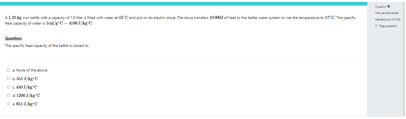 Solved heat capacity of water is 1cal/g∘C=4186 J/kg∘C. | Chegg.com