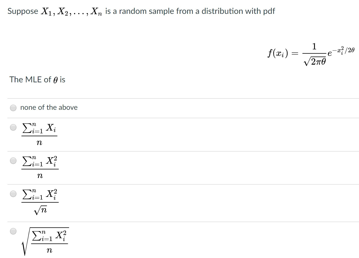 Solved Suppose X1, X2, ..., Xn is a random sample from a | Chegg.com