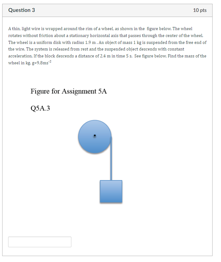 Solved A thin, light wire is wrapped around the rim of a | Chegg.com