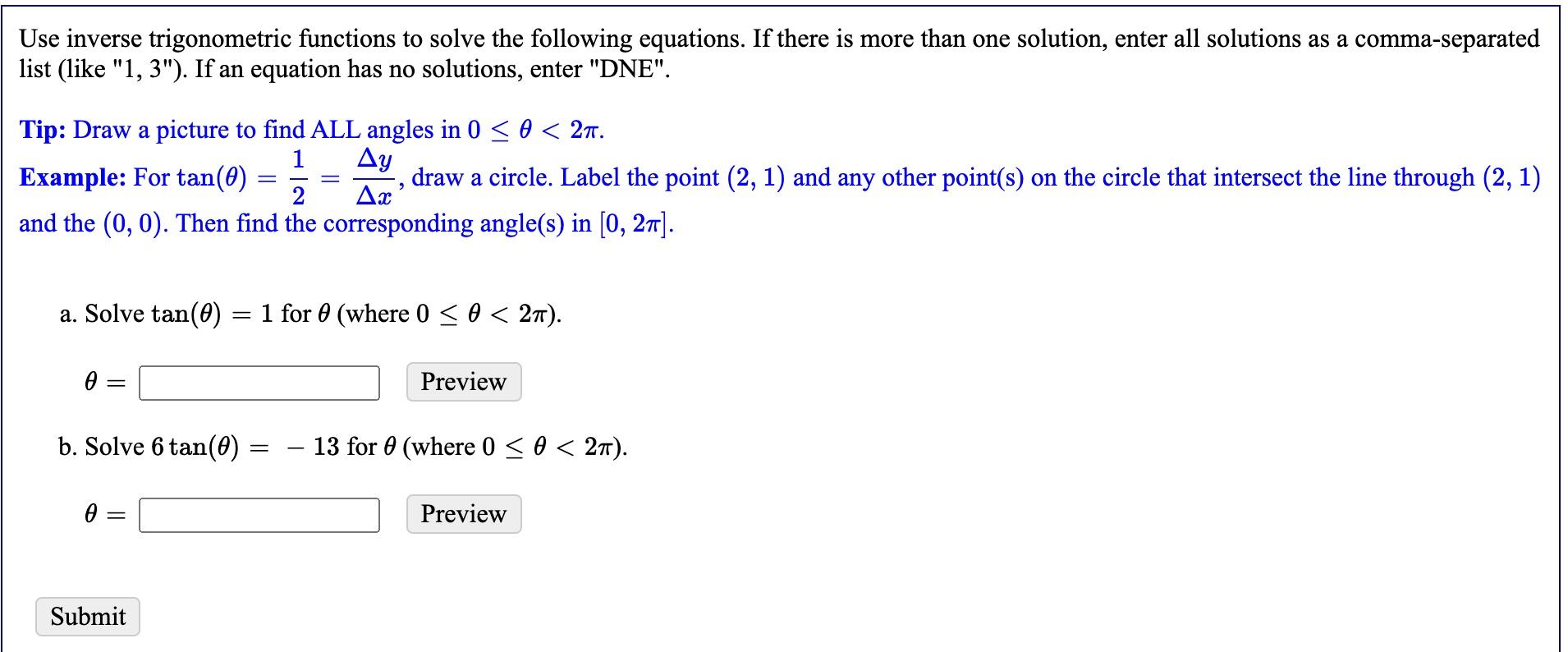 Solved Use inverse trigonometric functions to solve the | Chegg.com