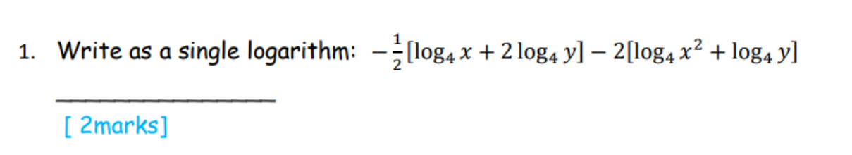 Solved 1. Write as a single logarithm: single logarithm: | Chegg.com