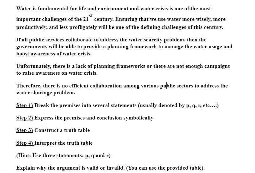 Water is fundamental for life and environment and | Chegg.com