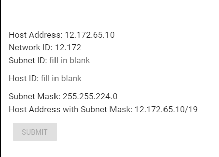 Solved Host Address: 12.172.65.10 Network ID: 12.172 Subnet | Chegg.com