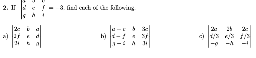 Solved 2. If d f 3, find each of the following h i 2c a) 2f | Chegg.com