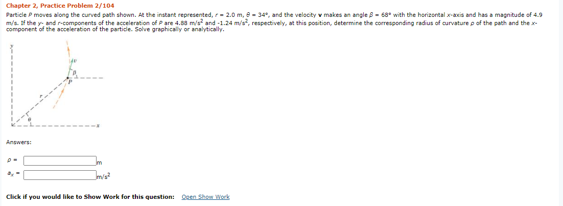 Solved Chapter 2, Practice Problem 2/104 Particle P moves | Chegg.com