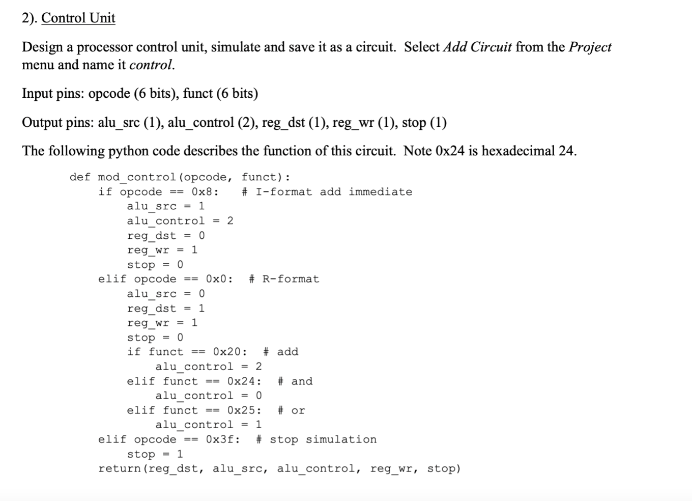 1). Arithmetic Logic Unit (ALU) Design an ALU, | Chegg.com
