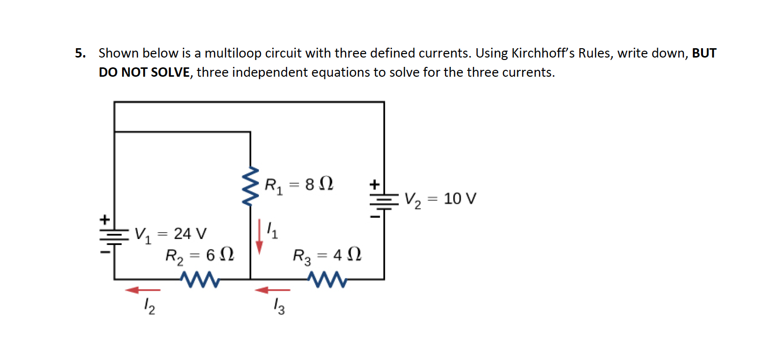 Solved 5. Shown below is a multiloop circuit with three | Chegg.com