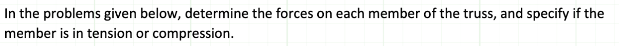 Solved In the problems given below, determine the forces on | Chegg.com