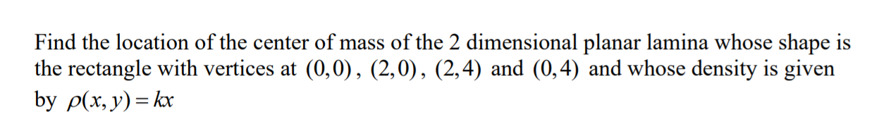 Solved Find the location of the center of mass of the 2 | Chegg.com