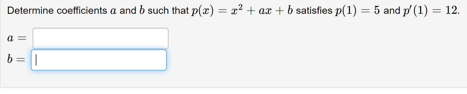 Solved Determine coefficients a and b such that p(x) = x2 + | Chegg.com