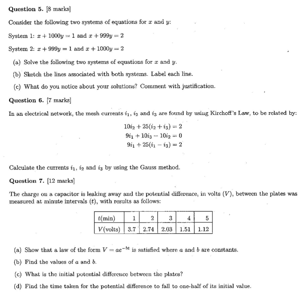 Solved Question 5. {8 marks] Consider the following two | Chegg.com