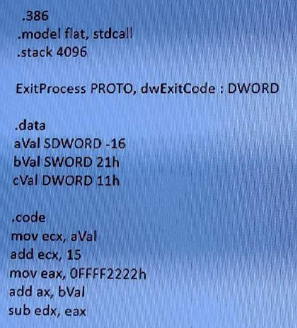 Solved Consider the following code: .386 .model flat, | Chegg.com