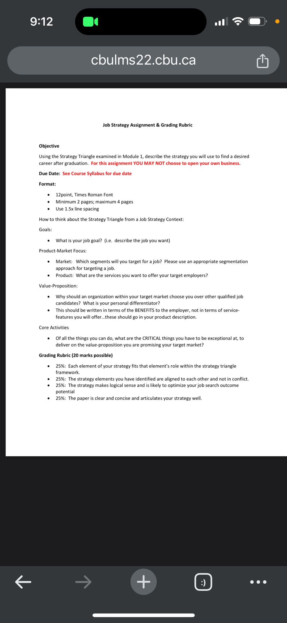 Solved Job Strategy Assignment & Grading | Chegg.com