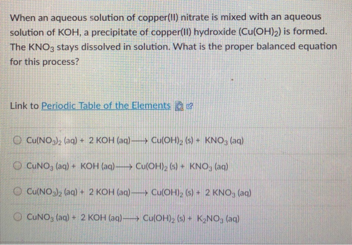 Solved When an aqueous solution of copper(l) nitrate is | Chegg.com