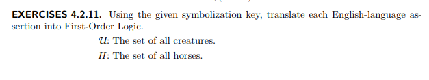 Solved EXERCISES 4.2.11. Using the given symbolization key, | Chegg.com