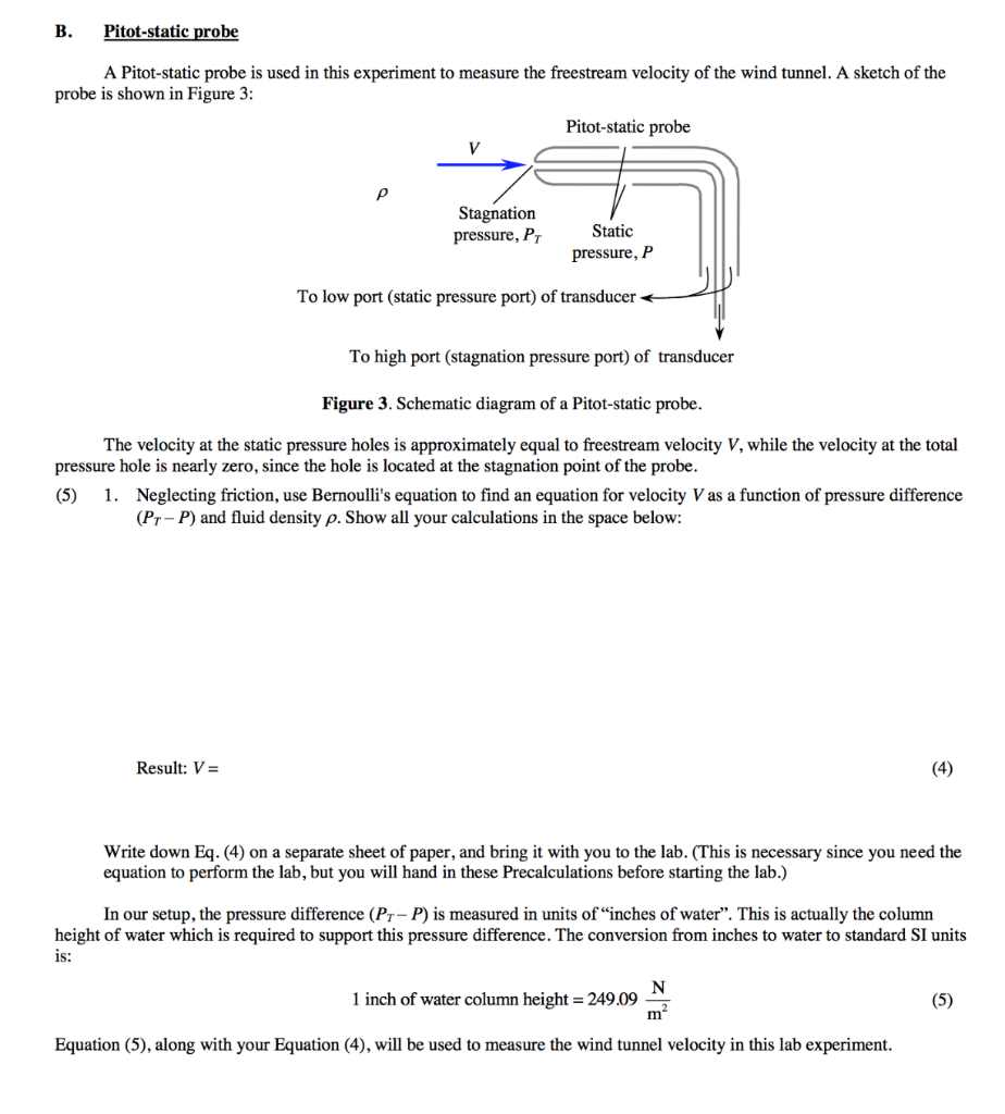 Solved B. Pitot-static probe A Pitot-static probe is used in | Chegg.com