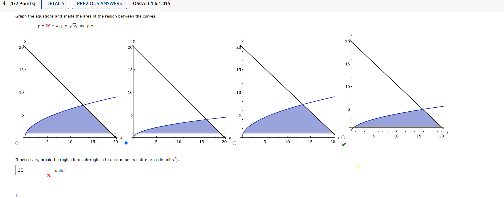 Solved Graph the equations and shade the area of the region | Chegg.com