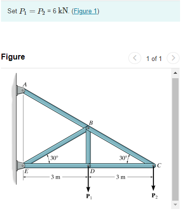 Solved Set P1=P2=6kN. Figure | Chegg.com