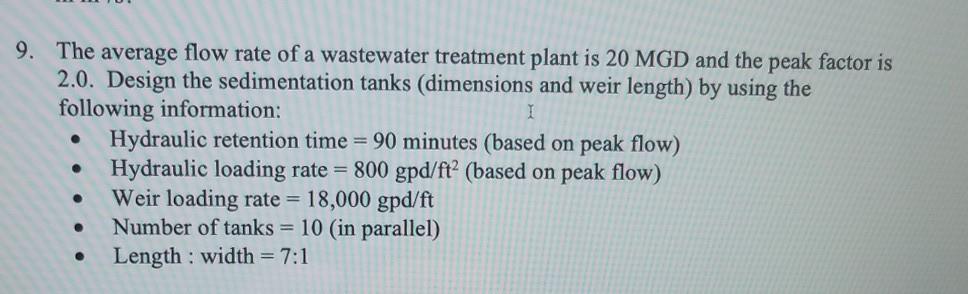 Solved The average flow rate of a wastewater treatment plant | Chegg.com