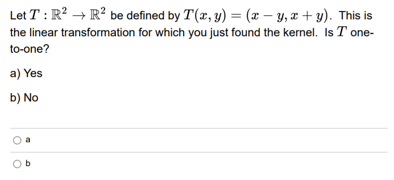 Solved Let T : R2 + R2 be defined by T(x, y) = (x – y, x + | Chegg.com Solved Let T : R2 + R2 be defined by T(x, y) = (x – y, x + | Chegg.com