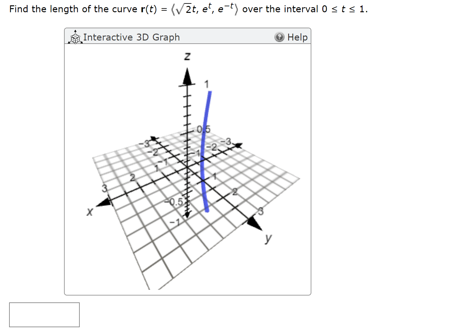 Solved Find the length of the curve r(t)= 2t,et,e−t over | Chegg.com
