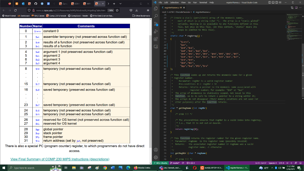 Solved Create a static (persistent) array of the mnemonic | Chegg.com