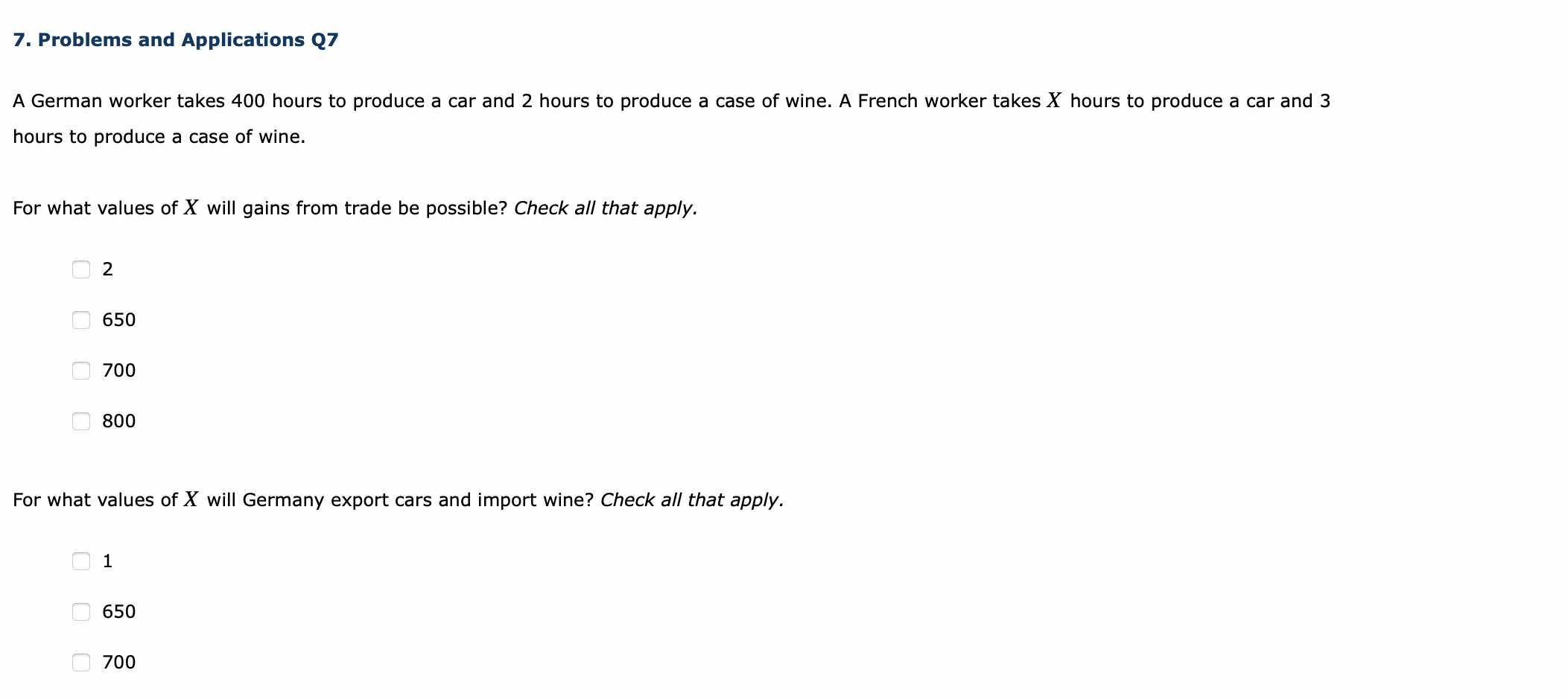 Solved A German worker takes 400 hours to produce a car and | Chegg.com