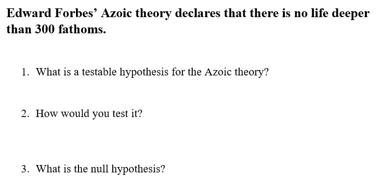 Solved Edward Forbes’ Azoic theory declares that there is no | Chegg.com
