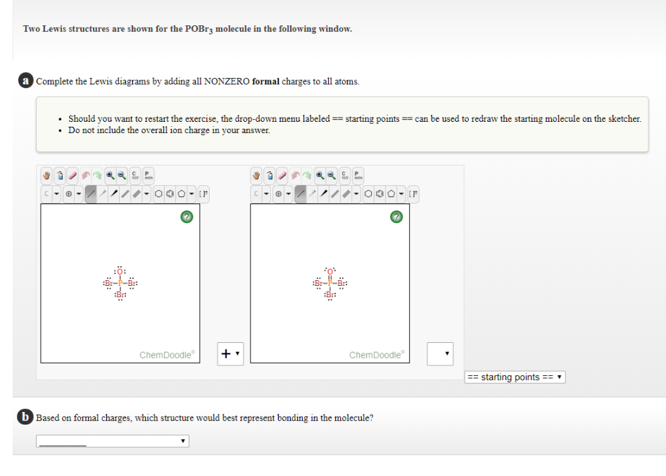 Solved Two Lewis structures are shown for the POBr3 molecule | Chegg.com