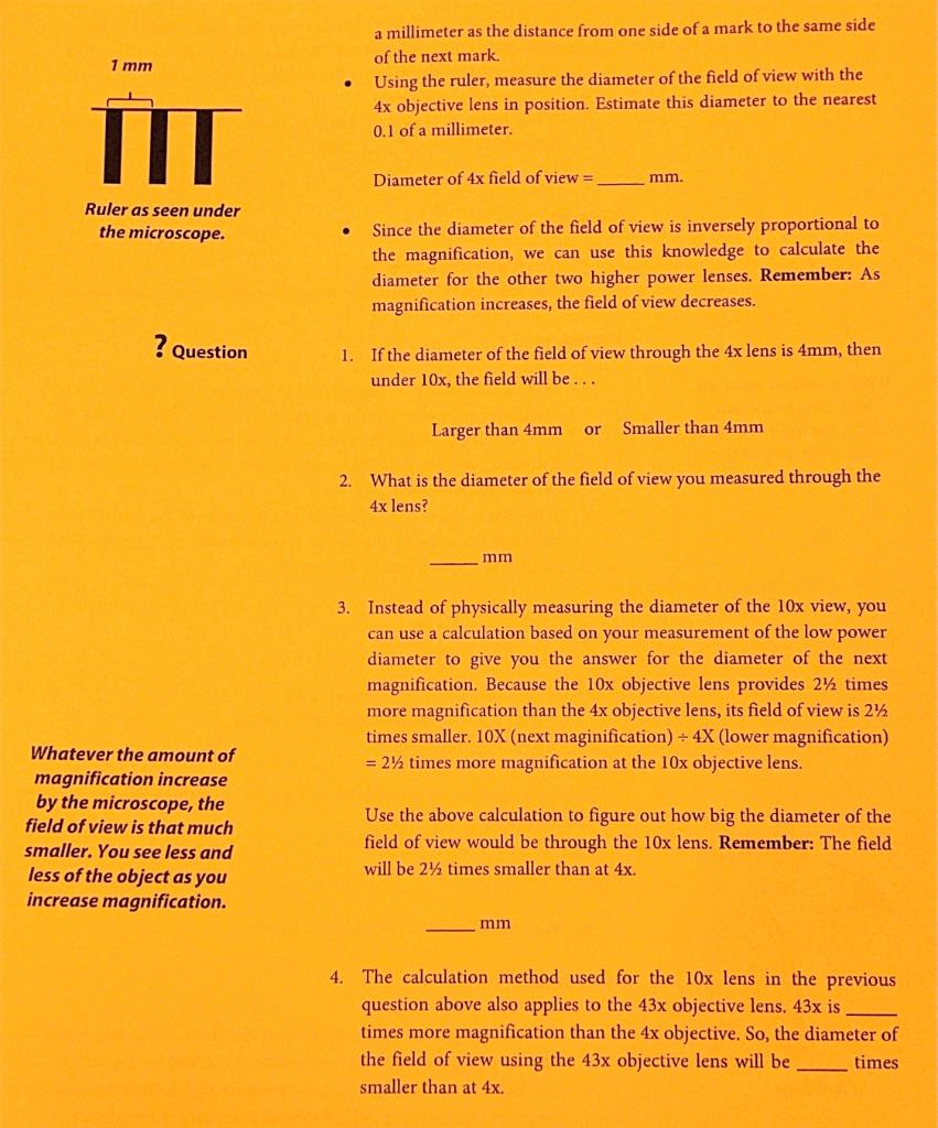 Solved Exercise #5 Estimating the Size of an Object In order | Chegg.com