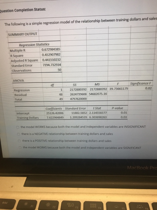 Solved uestion Completion Status: The following is a simple | Chegg.com