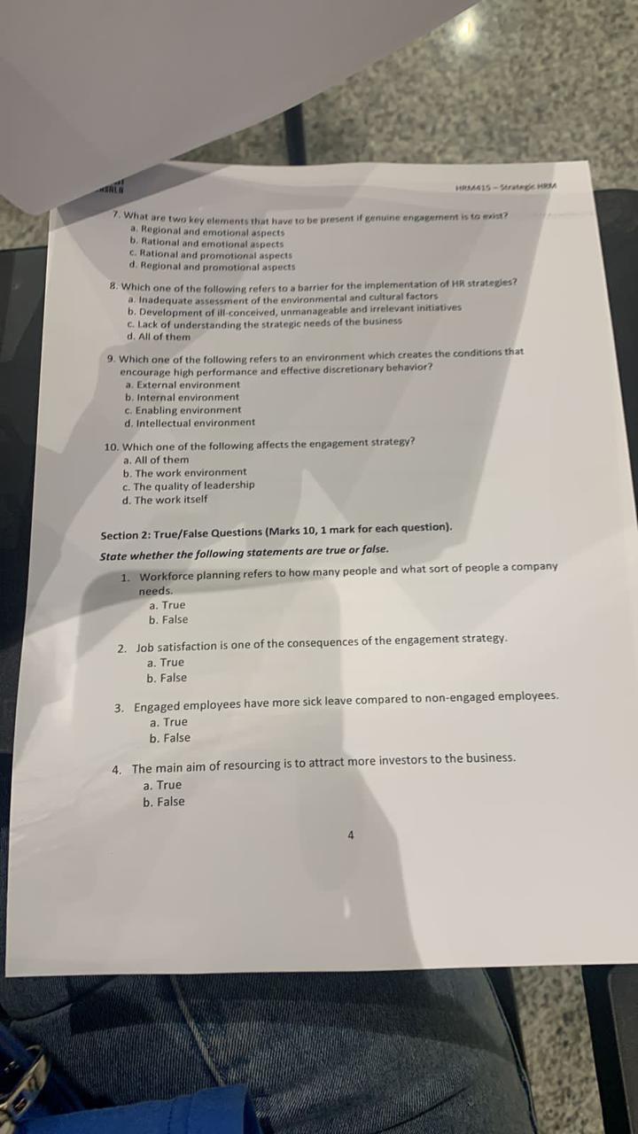 Solved 7. What are two key elements that have to be present | Chegg.com