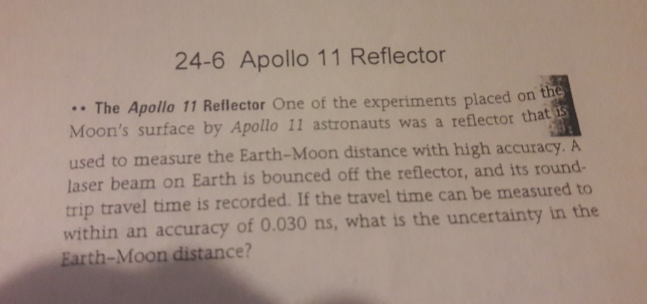 Solved 24-6 Apollo 11 Reflector . The Apollo 11 Reflector | Chegg.com