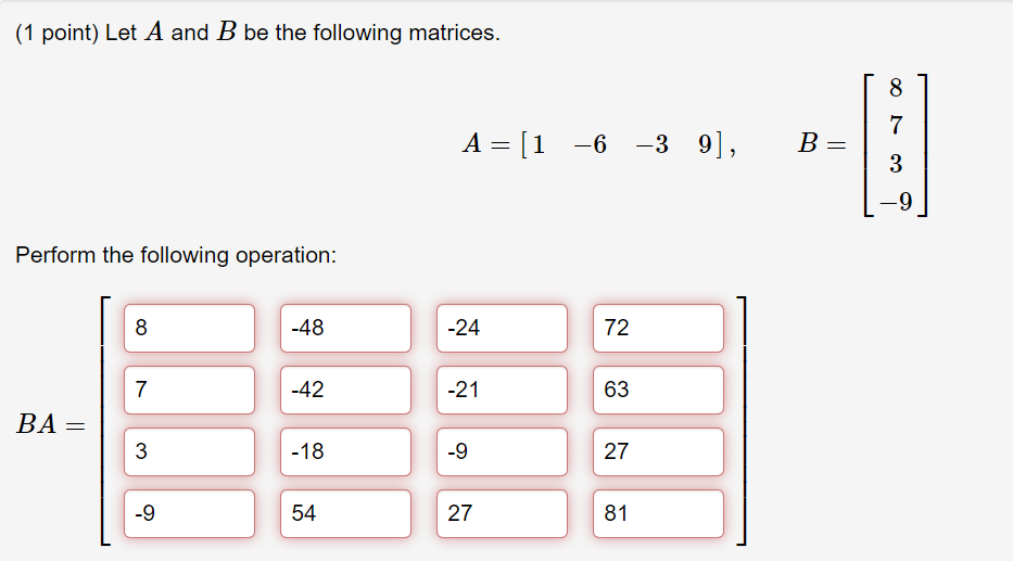 Solved 9 7 (1 point) Let X = Give an example of two 2 x 2 | Chegg.com