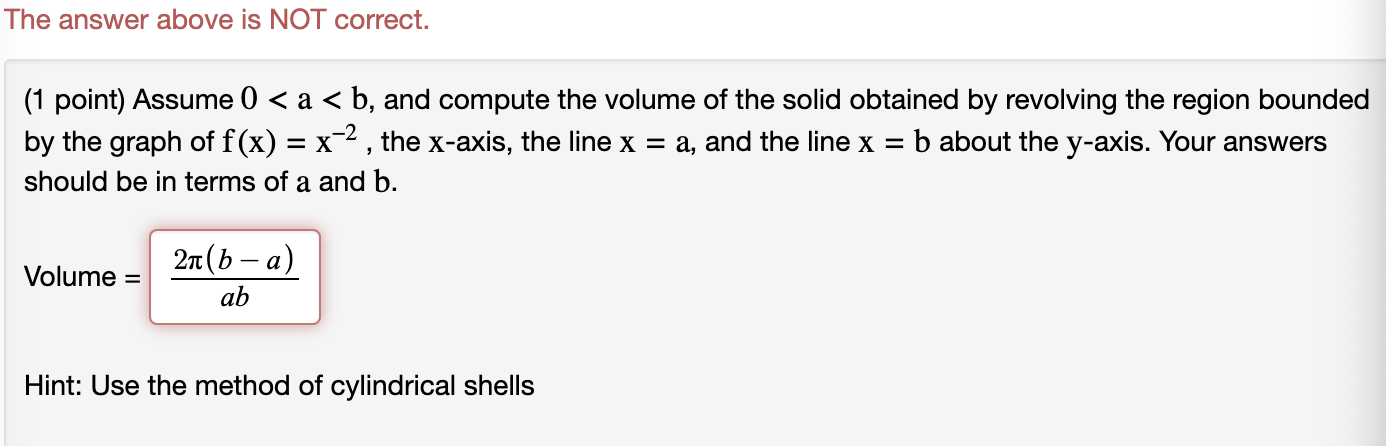 Solved The answer above is NOT correct. (1 point) Assume 0 | Chegg.com