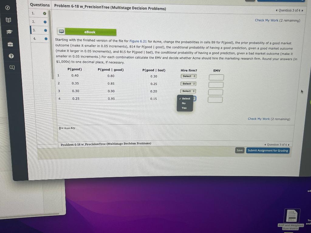 Solved Check My Work ( 2 remaining) Starting with the | Chegg.com