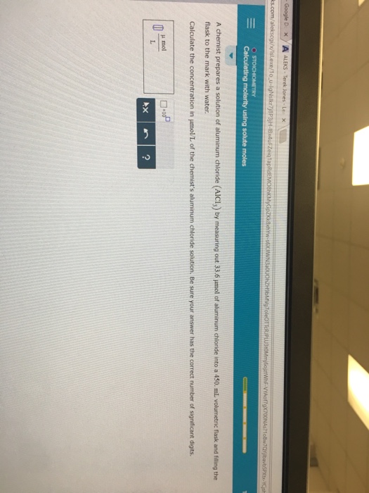 Solved Calculate the concentration in μmol/L of the | Chegg.com