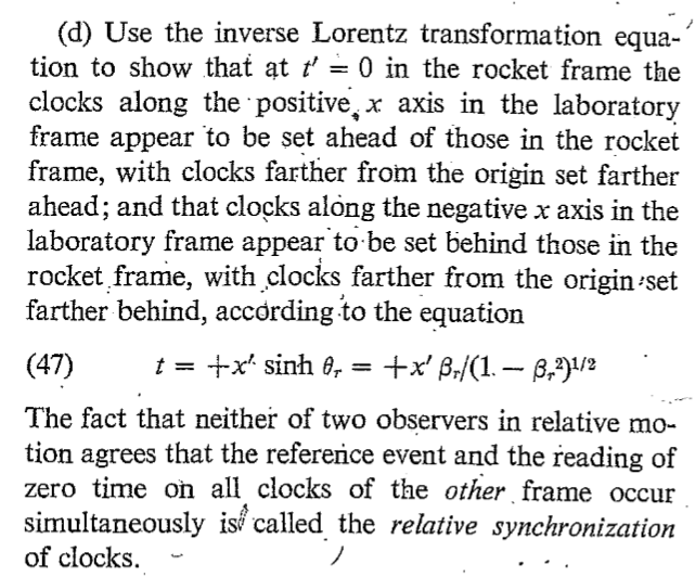 Solved (d) Use the inverse Lorentz transformation equa- tion | Chegg.com