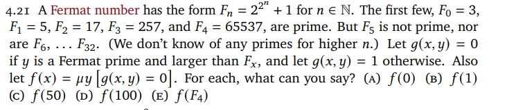 Solved 4.2I A Fermat number has the form Fn=22n+1 ﻿for ninN. | Chegg.com