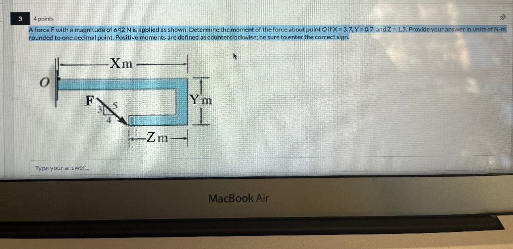 Solved A force F with a magnitude of 642 N is applied as | Chegg.com