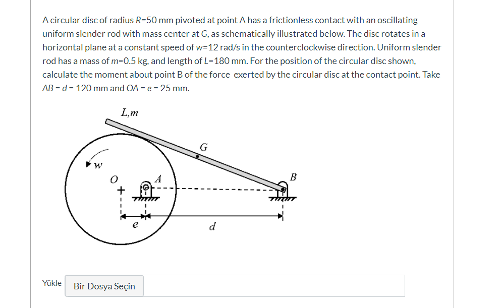 Solved A circular disc of radius R=50 mm pivoted at point A | Chegg.com