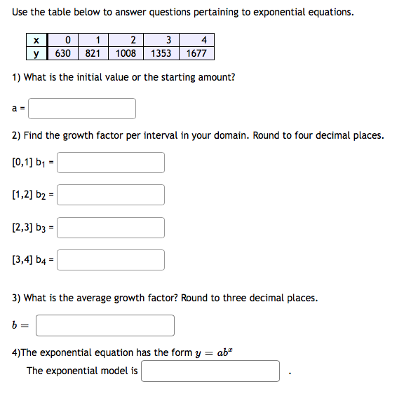 Solved Use the table below to answer questions pertaining to | Chegg.com